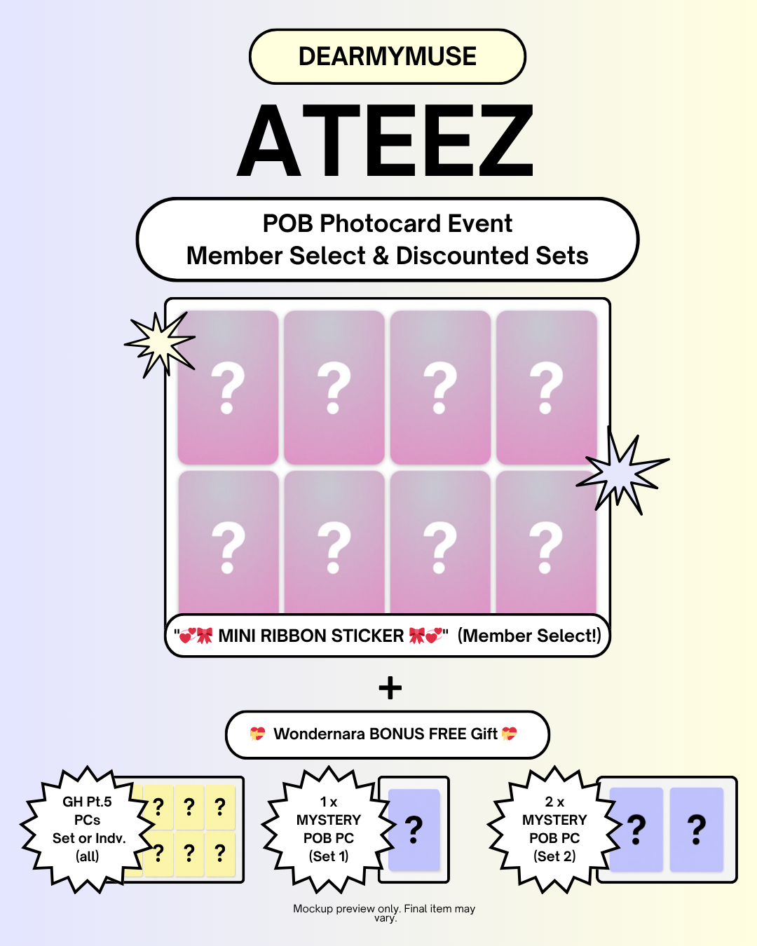 [07/14 DEARMYMUSE MEMBER CLAIM POB + BONUS EVENT] ATEEZ – 14TH MINI AL ...