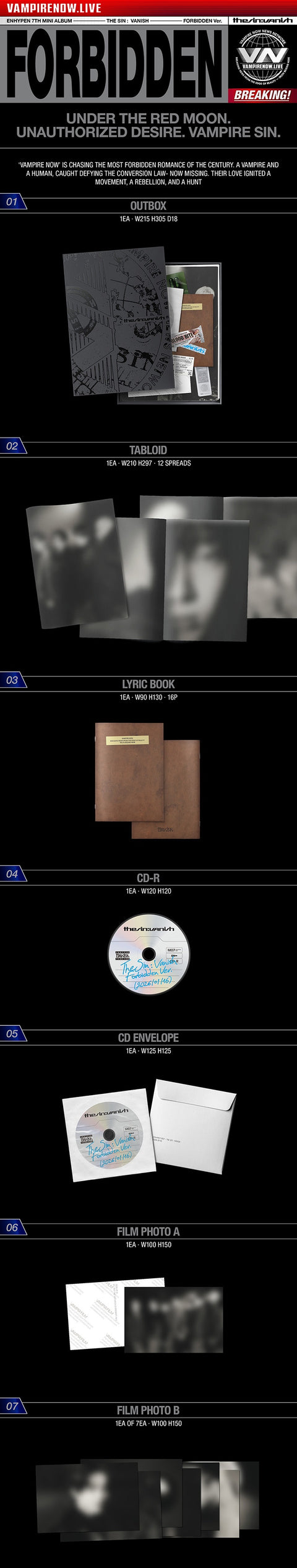 [01/17 WEVERSE LUCKY DRAW EVENT] ENHYPEN –THE SIN : VANISH (FUGITIVES ...