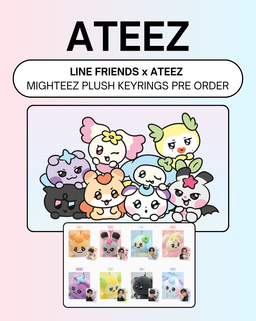 [LINE FRIENDS x ATEEZ] MIGHTEEZ PLUSH KEYRING (PRE-ORDER) | WONDERNARA ...